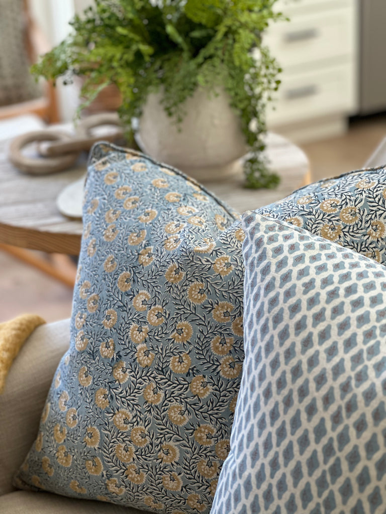 Bogo in Midnight Pillow 22x22 – Bastideaux Artisan Textiles