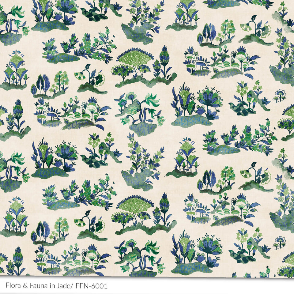Flora & Fauna | Botanical Linen Fabric by Bastideaux